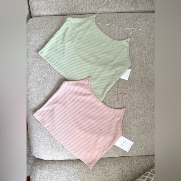 Double Zero | Tops | Nwt Double Zero Skinny Strap Crop Top Set Of 2 ...